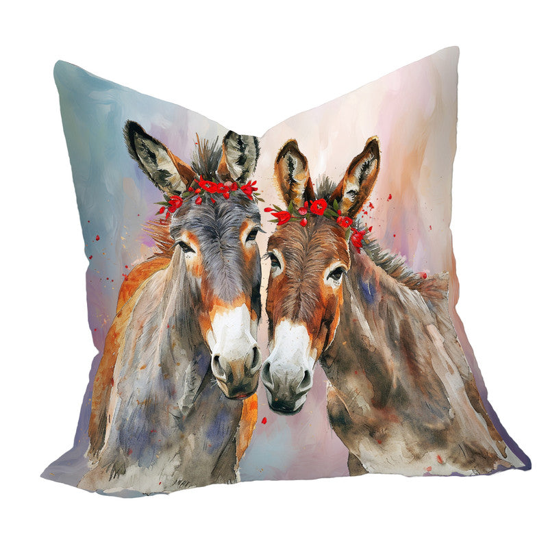 Flower Crowned Donkeys Luxury Scatter – Print with Passion Decor