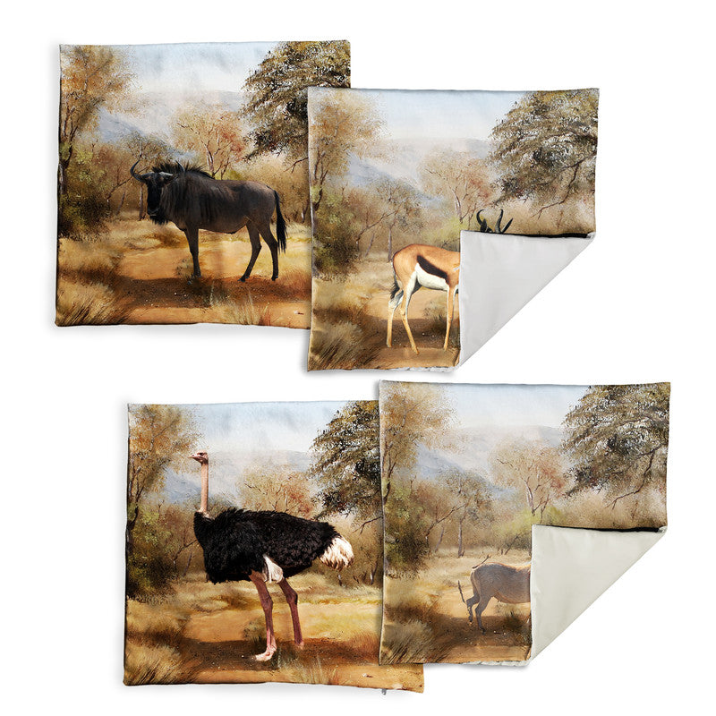Animals Of South Africa Luxury Scatter Covers Set of 4 – Print with ...
