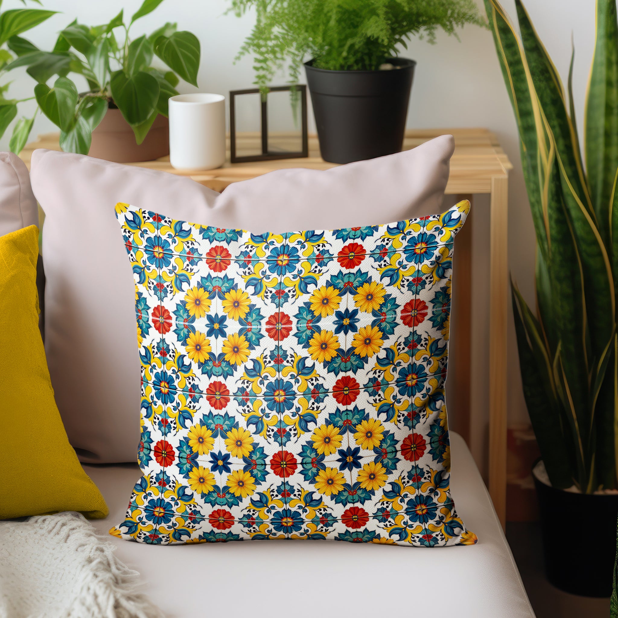Bohemian Tiled Floral Art Luxury Scatter – Print with Passion Decor
