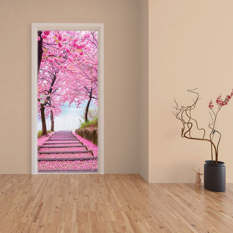 Cherry Blossom Lane Door Decoupage – Print with Passion Decor