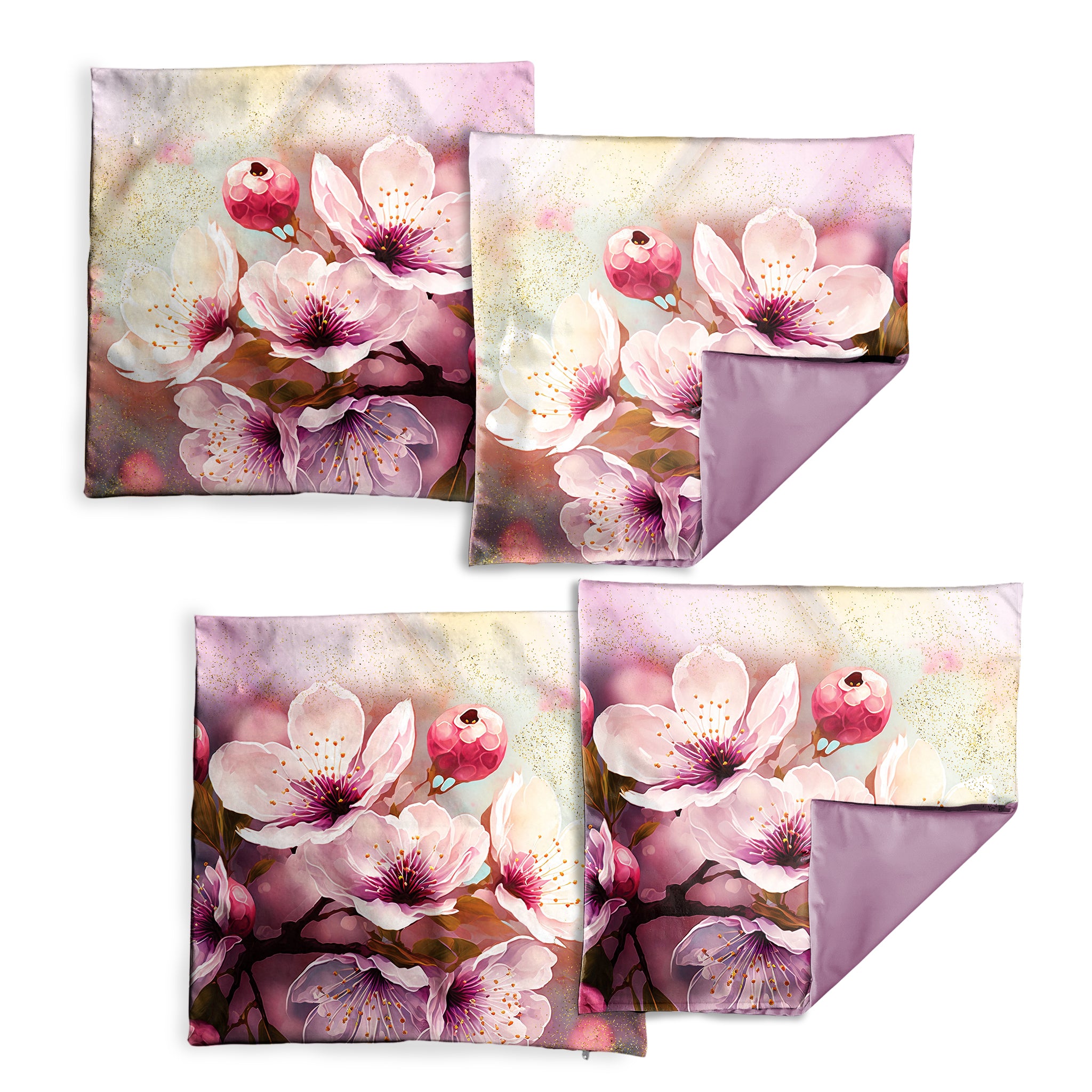 Cherry Blossoms Luxury Scatter Covers (Set of 4) – Print with Passion Decor