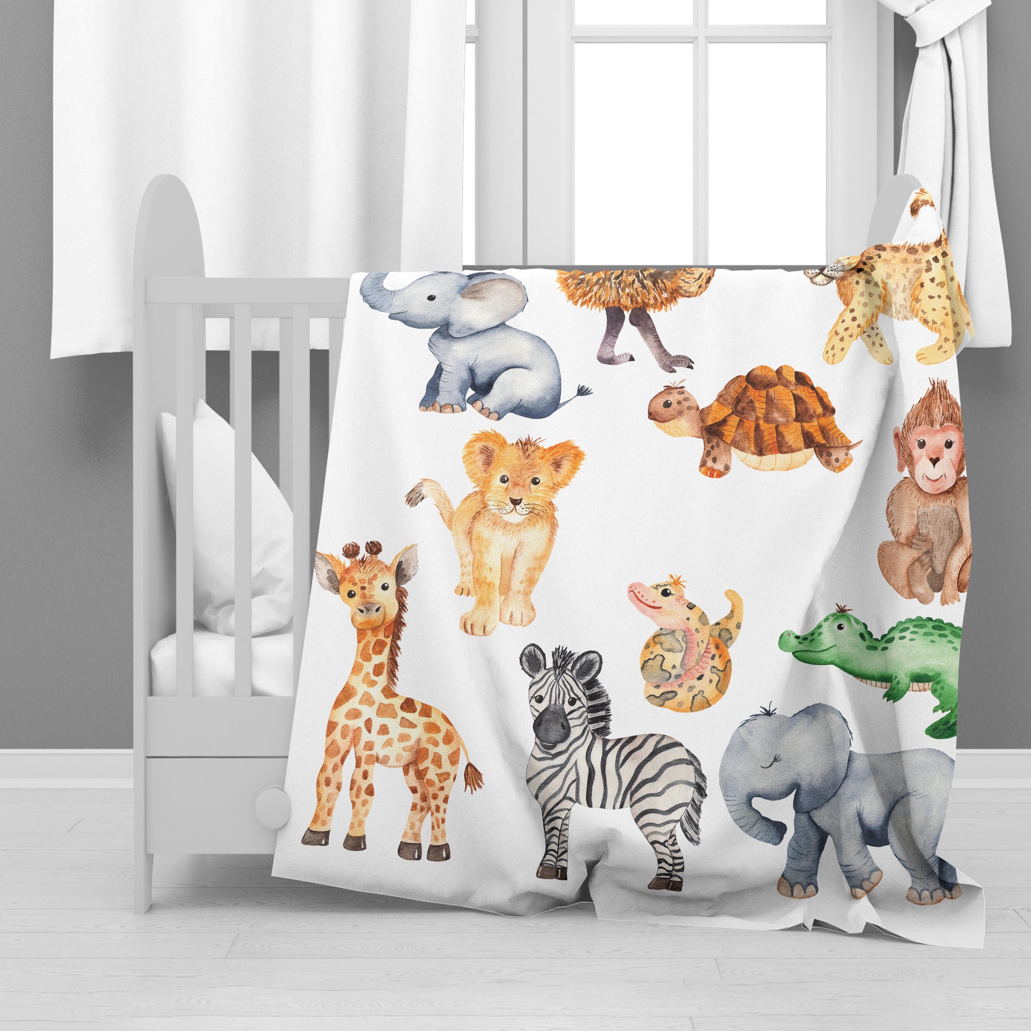Cute Fluffy Animals Baby Fleece Blanket – Print with Passion Decor