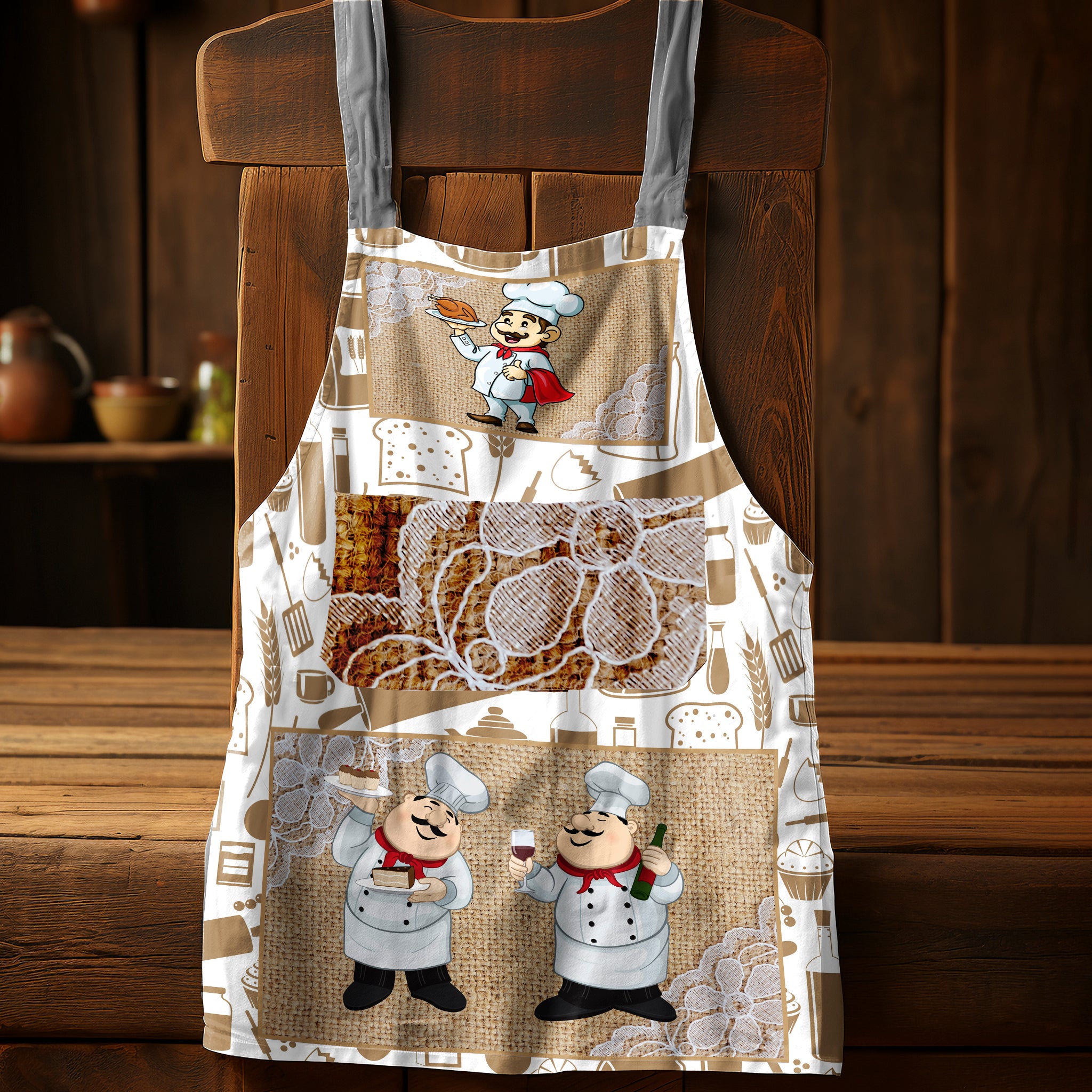 Fat Chefs Floral Medium Length Apron – Print with Passion Decor