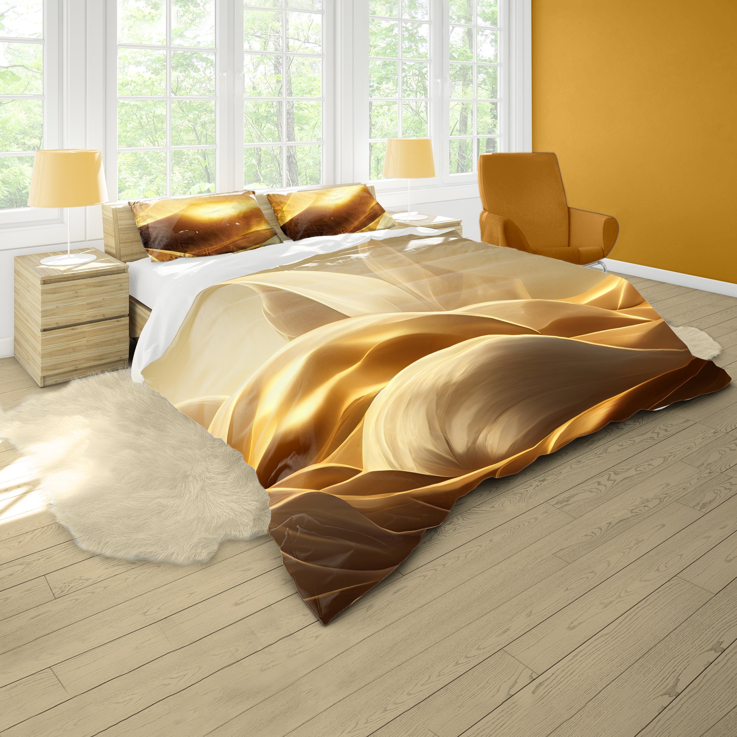 Gold Leaf Duvet Cover Set – Print with Passion Decor