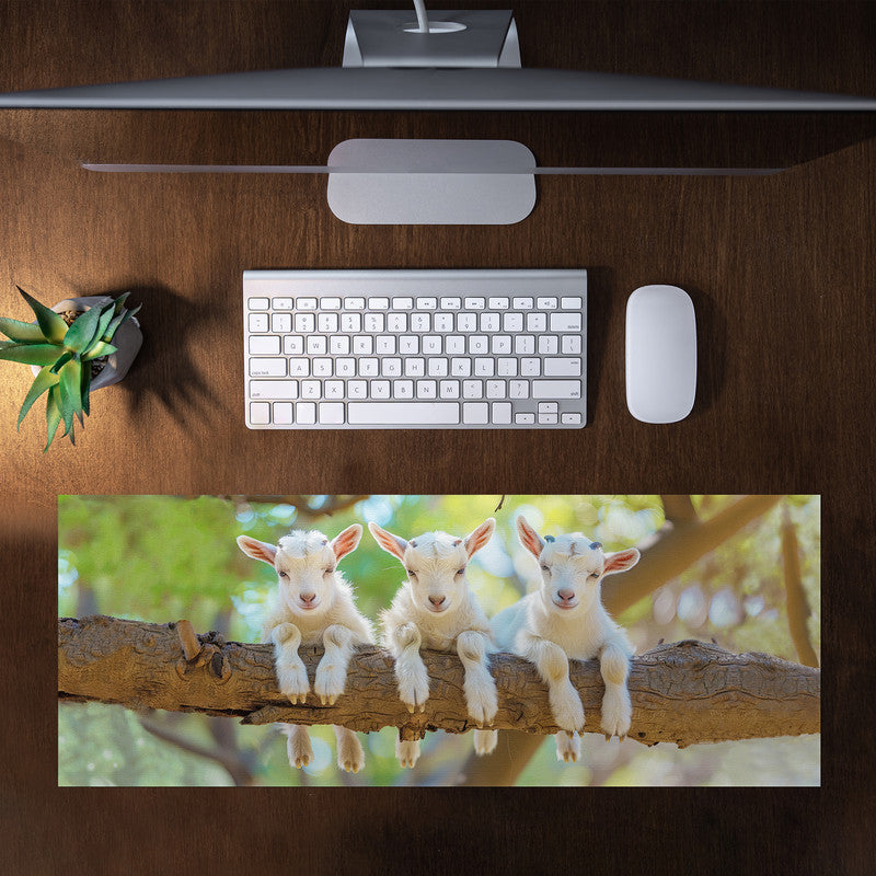 Goat Kids Large Desk Pad – Print with Passion Decor
