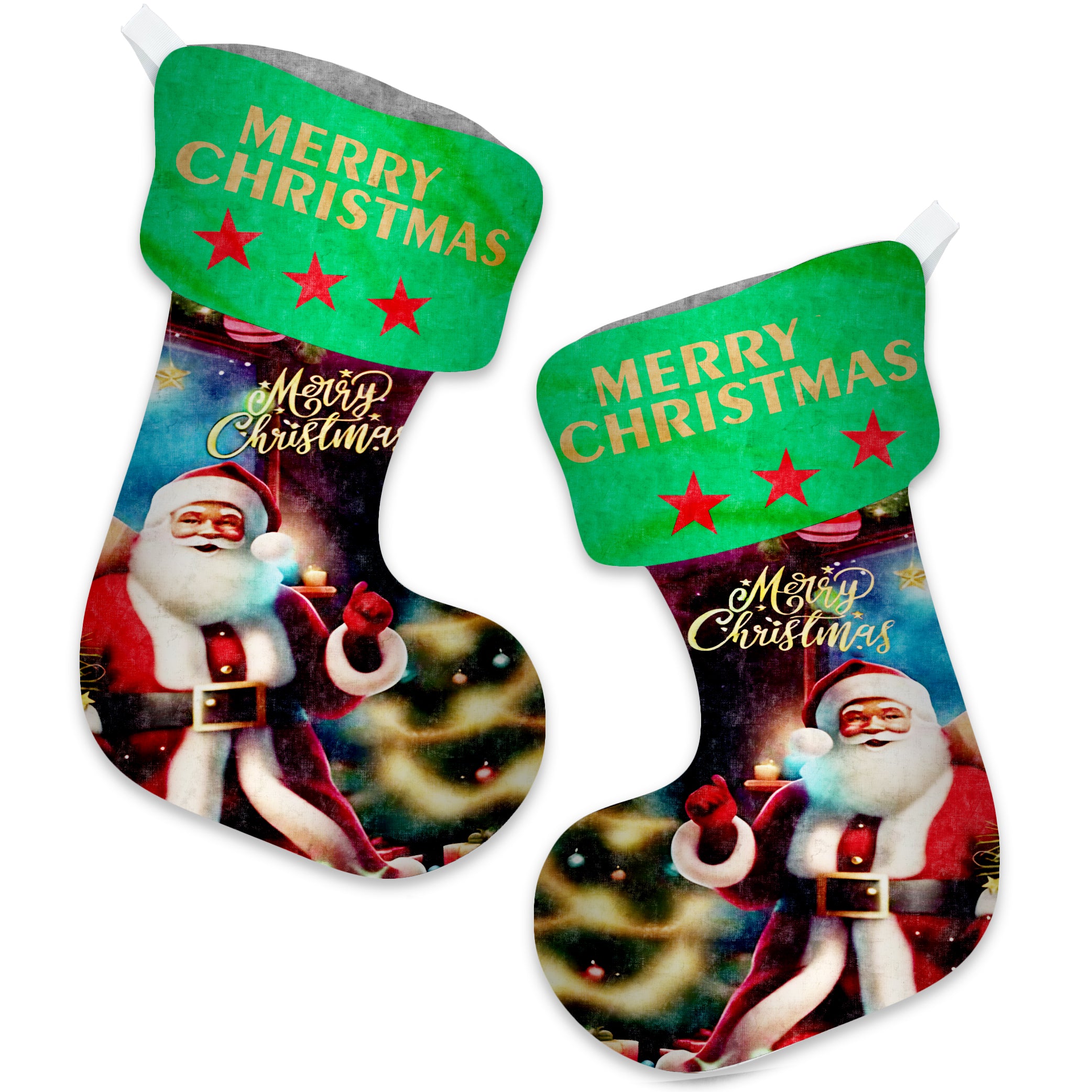 Happy Santa Christmas Gift Stockings – Print with Passion Decor