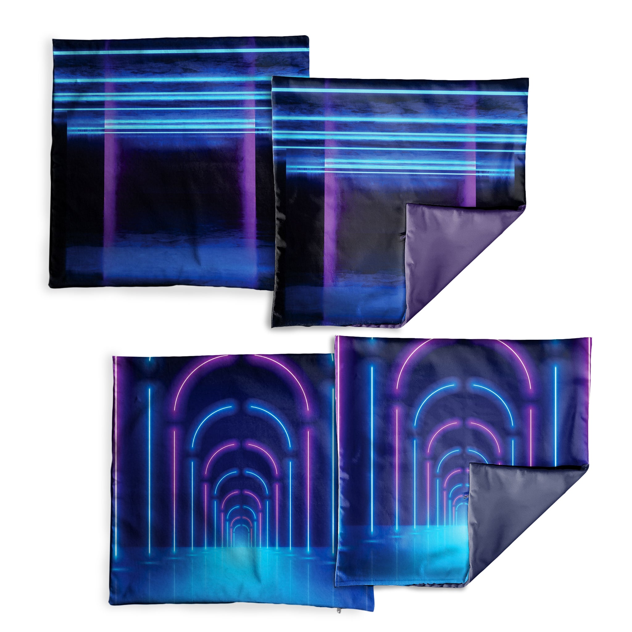 Neon Lights Hall Luxury Scatter Covers (Set of 4) – Print with Passion ...