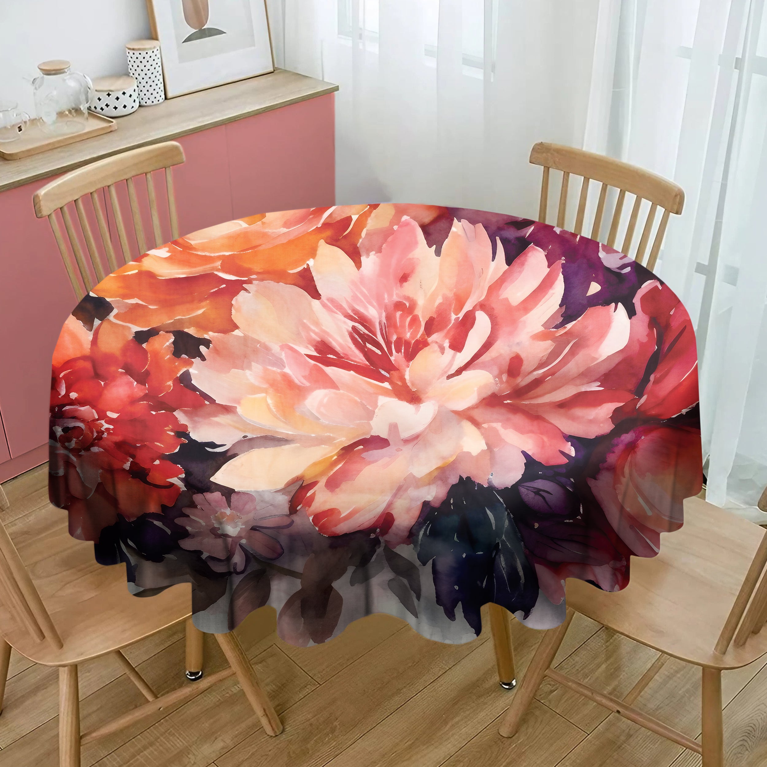 Orange Oracle Round Tablecloth – Print with Passion Decor
