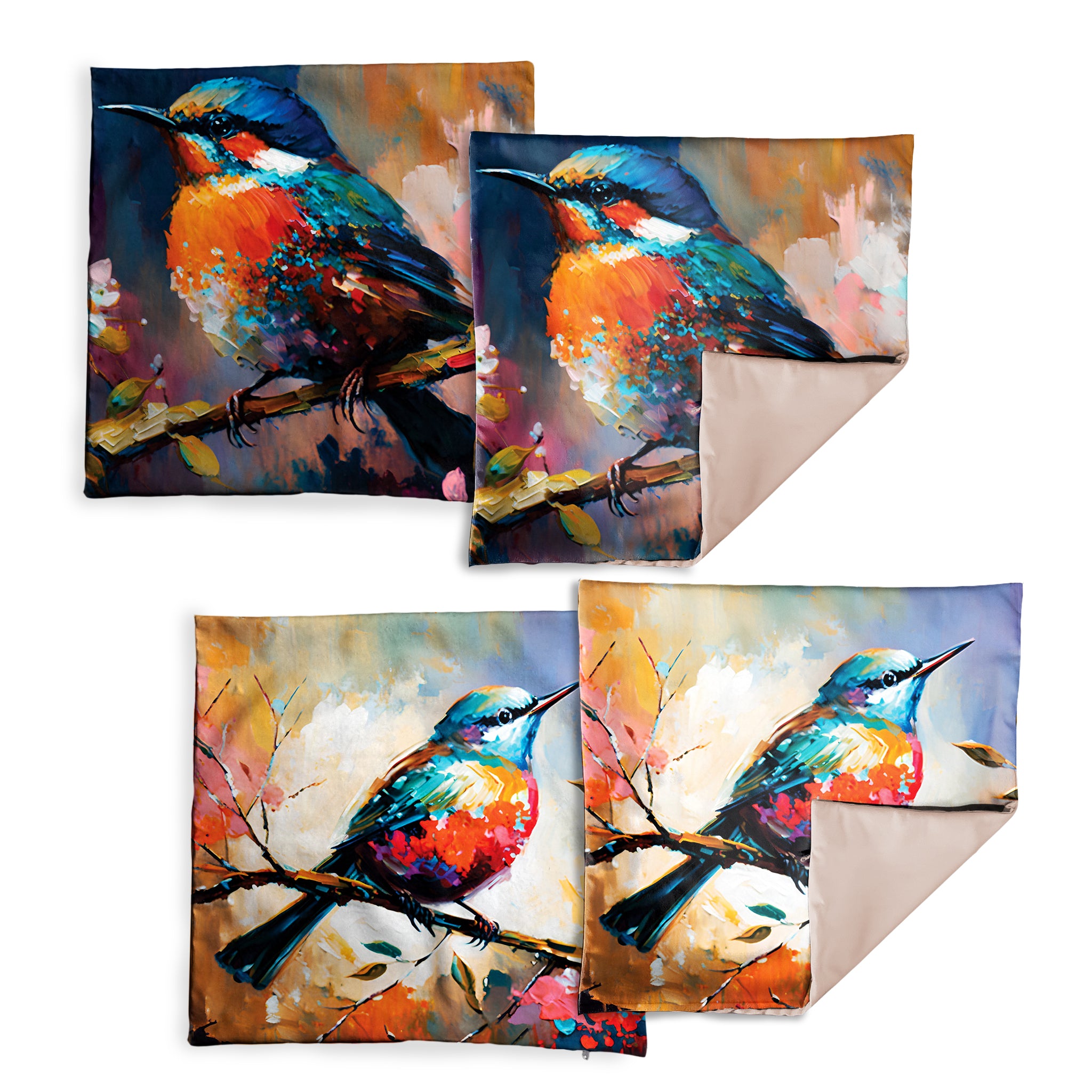Painted Hummingbird Luxury Scatter Covers (Set of 4) – Print with ...