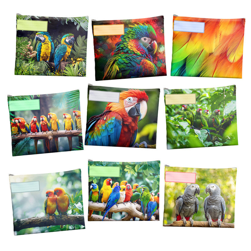 Parot Subject Savvy Book Bags Set of 9 – Print with Passion Decor