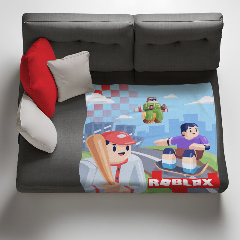 Roblox Sport Light Weight Fleece Blanket – Print with Passion Decor
