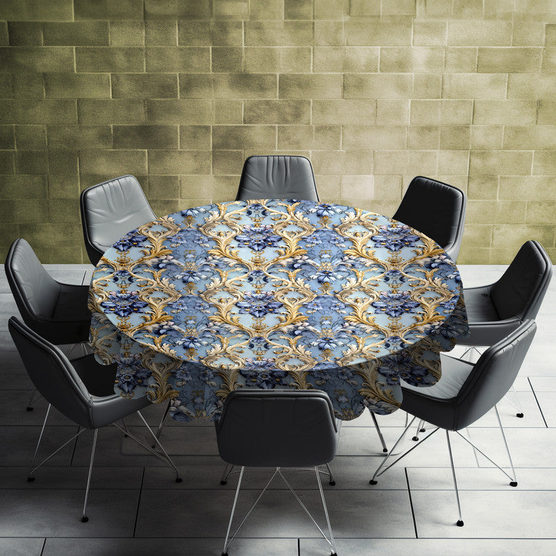 Shades Of Blue Round Tablecloth – Print with Passion Decor