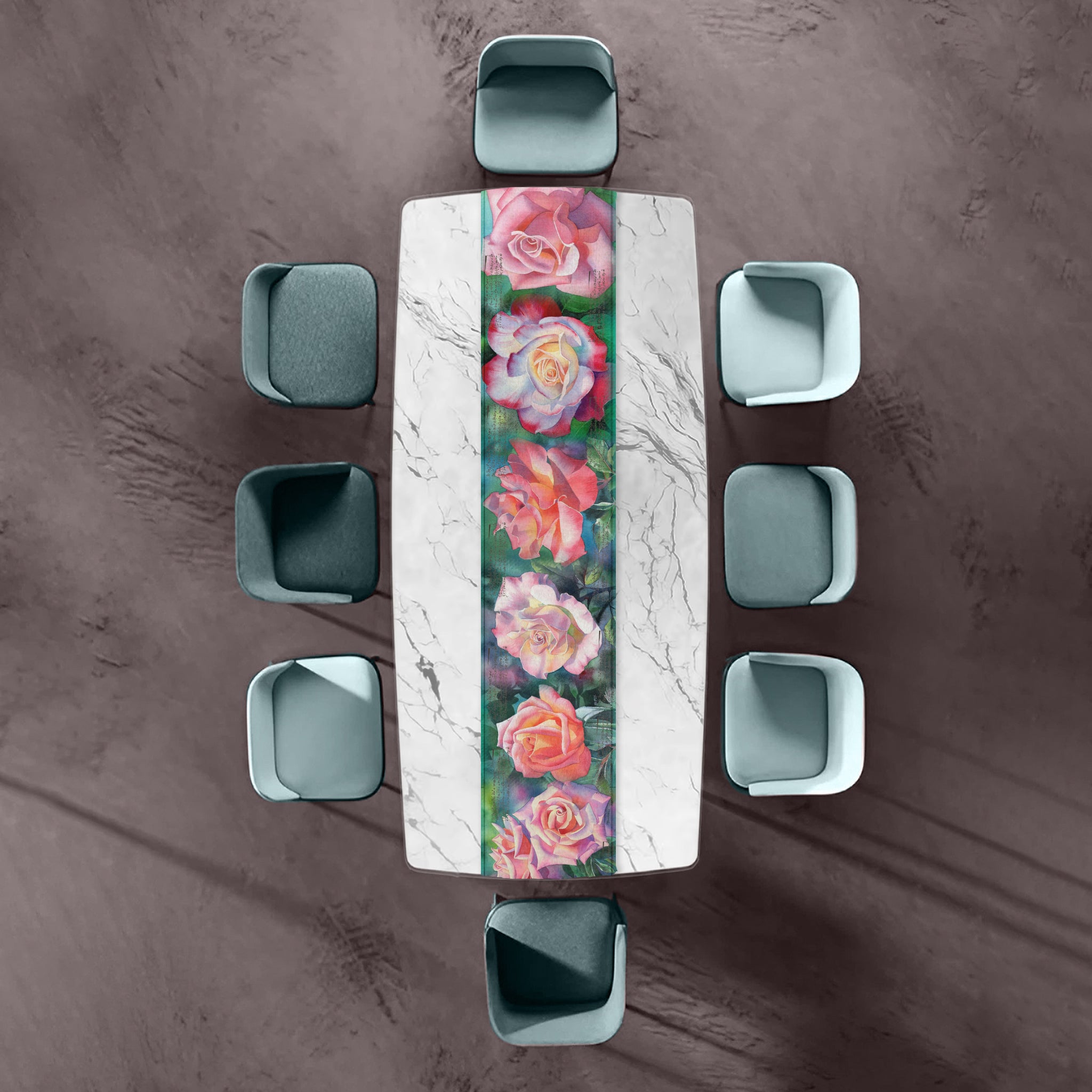 Soft Pink Painted Roses Table Runner – Print with Passion Decor