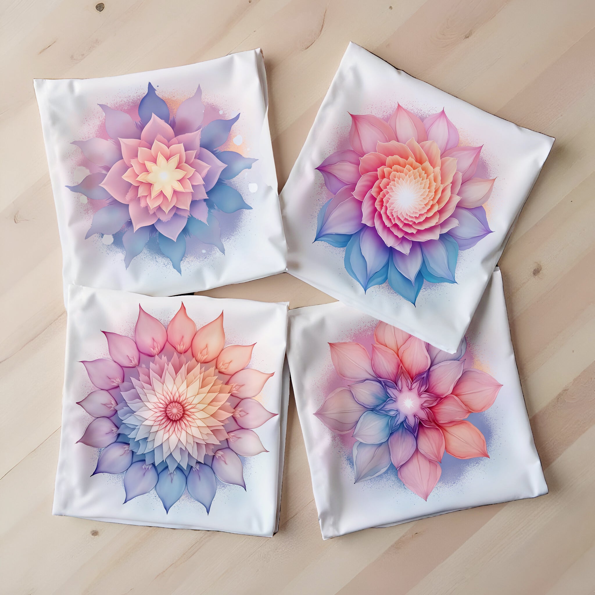 Spatial Bohemian Mandala Luxury Scatter Covers (Set of 4) – Print with ...