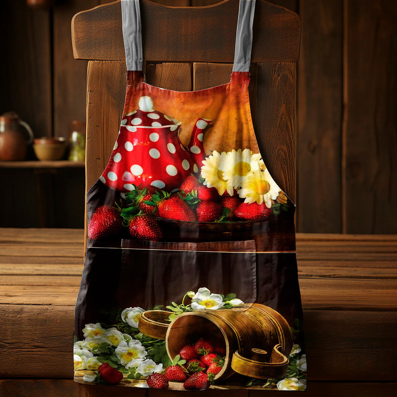 Strawberry Delight Medium Length Apron – Print with Passion Decor