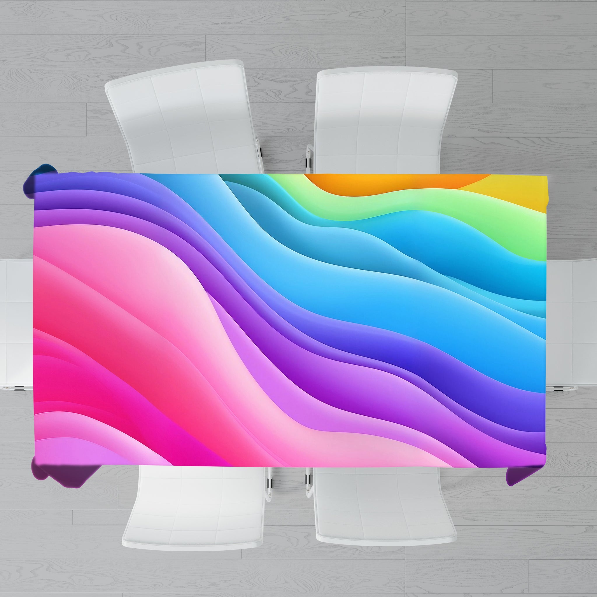 Waves of Colour Rectangle Tablecloth – Print with Passion Decor