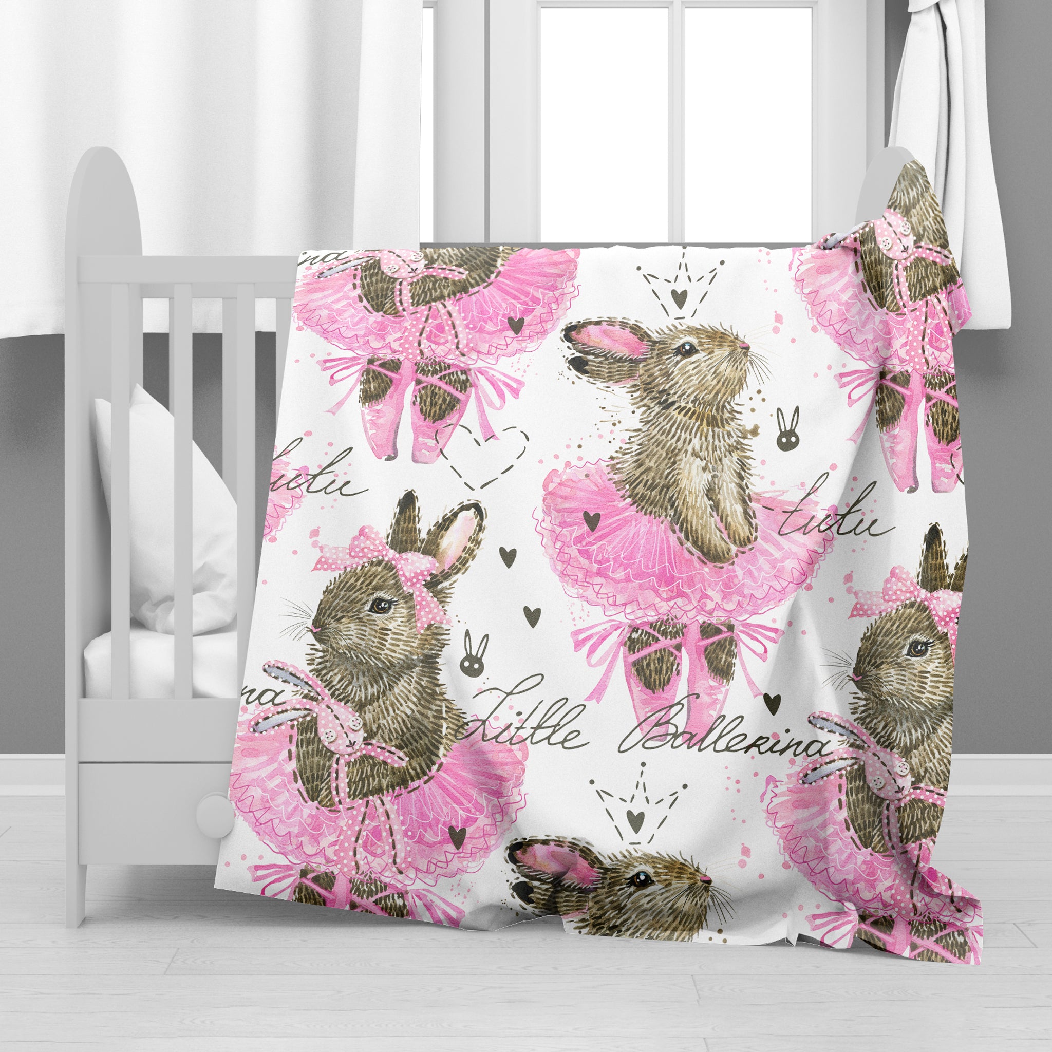Ballerina Rabbits Minky Blanket – Print with Passion Decor