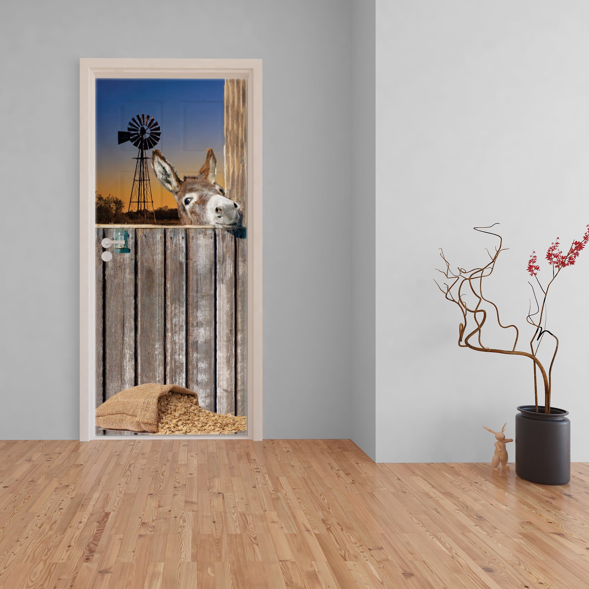 Donkey Windmill Decoupage 800mm x 2000mm (Door) – Print with Passion Decor