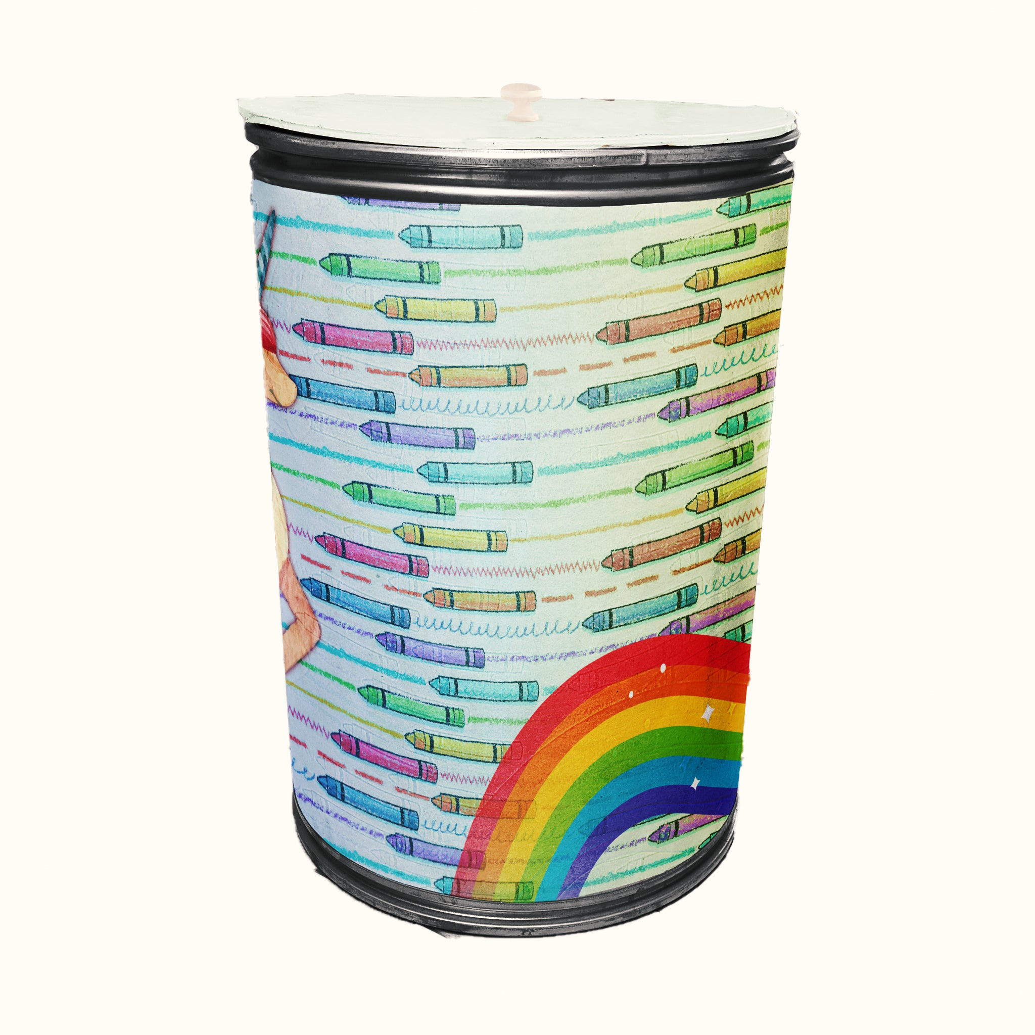Colourful Unicorn Rainbow Decoupage Drum Cover – Print with Passion Decor