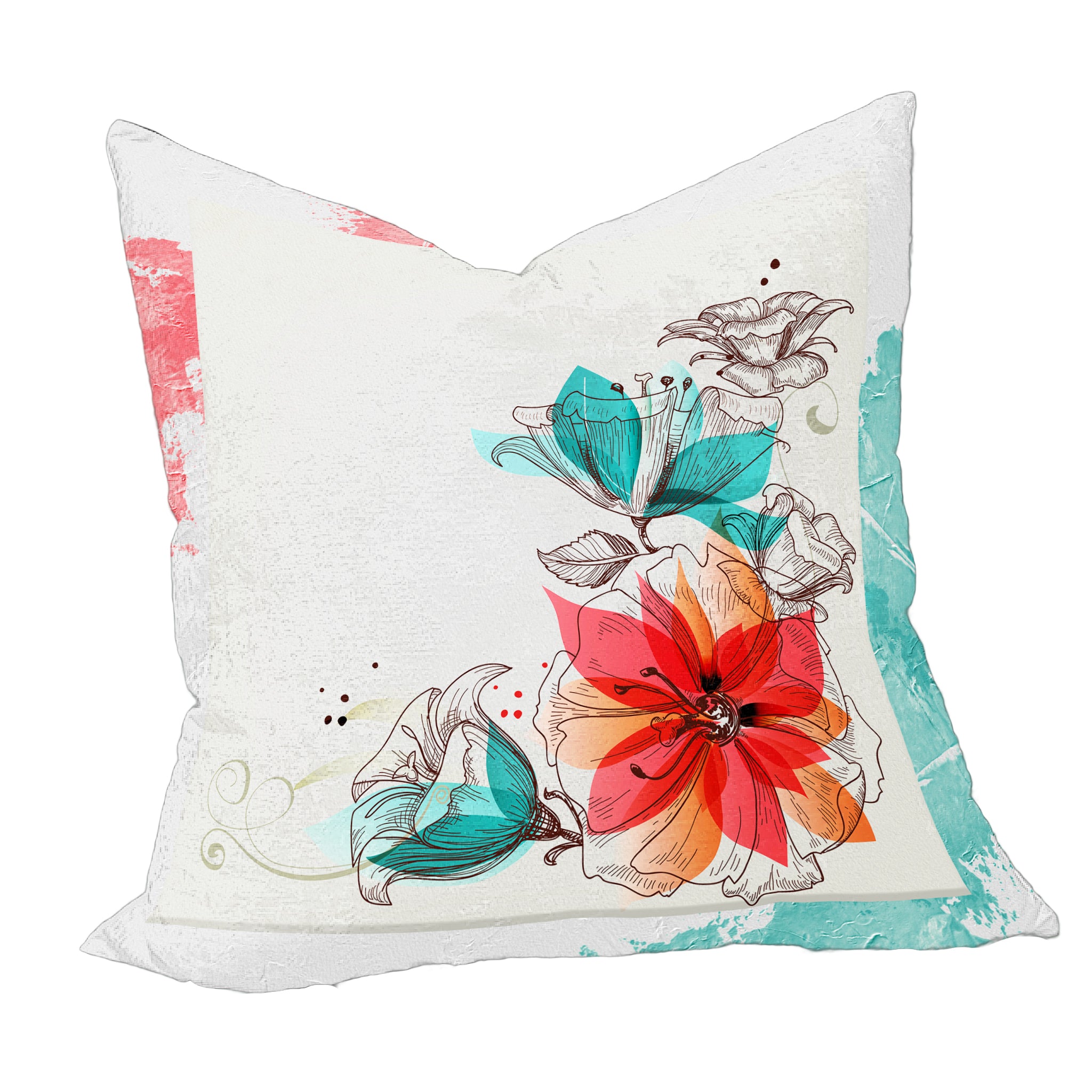 Red Floral Canvas Luxury Scatter – Print with Passion Decor