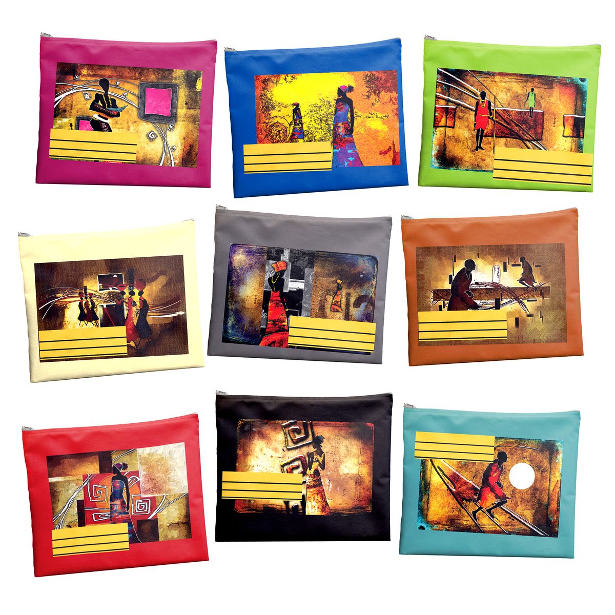 Subject-Savvy 9-Pack Book Bags - African Ladies – Print with Passion Decor