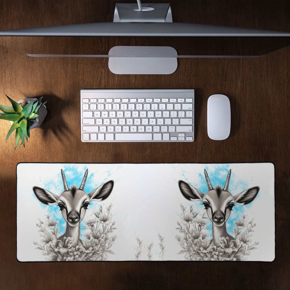 Blue Baby Springbok By Nathan Pieterse Large Desk Pad – Print with ...